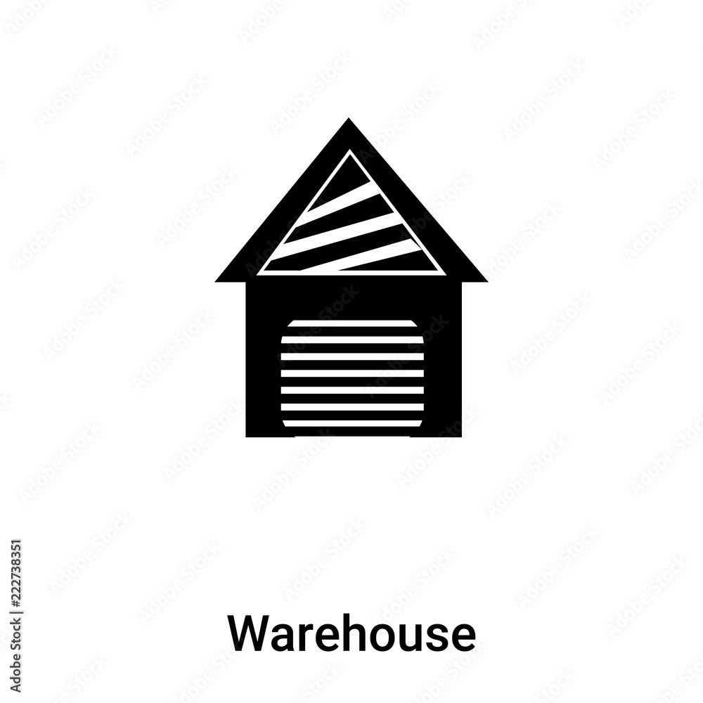 Warehouse icon vector isolated on white background, logo concept of ...