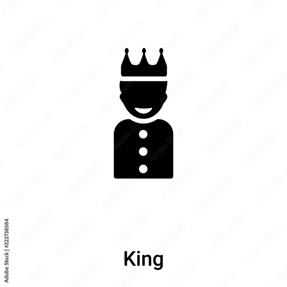 King icon vector isolated on white background, logo concept of King ...