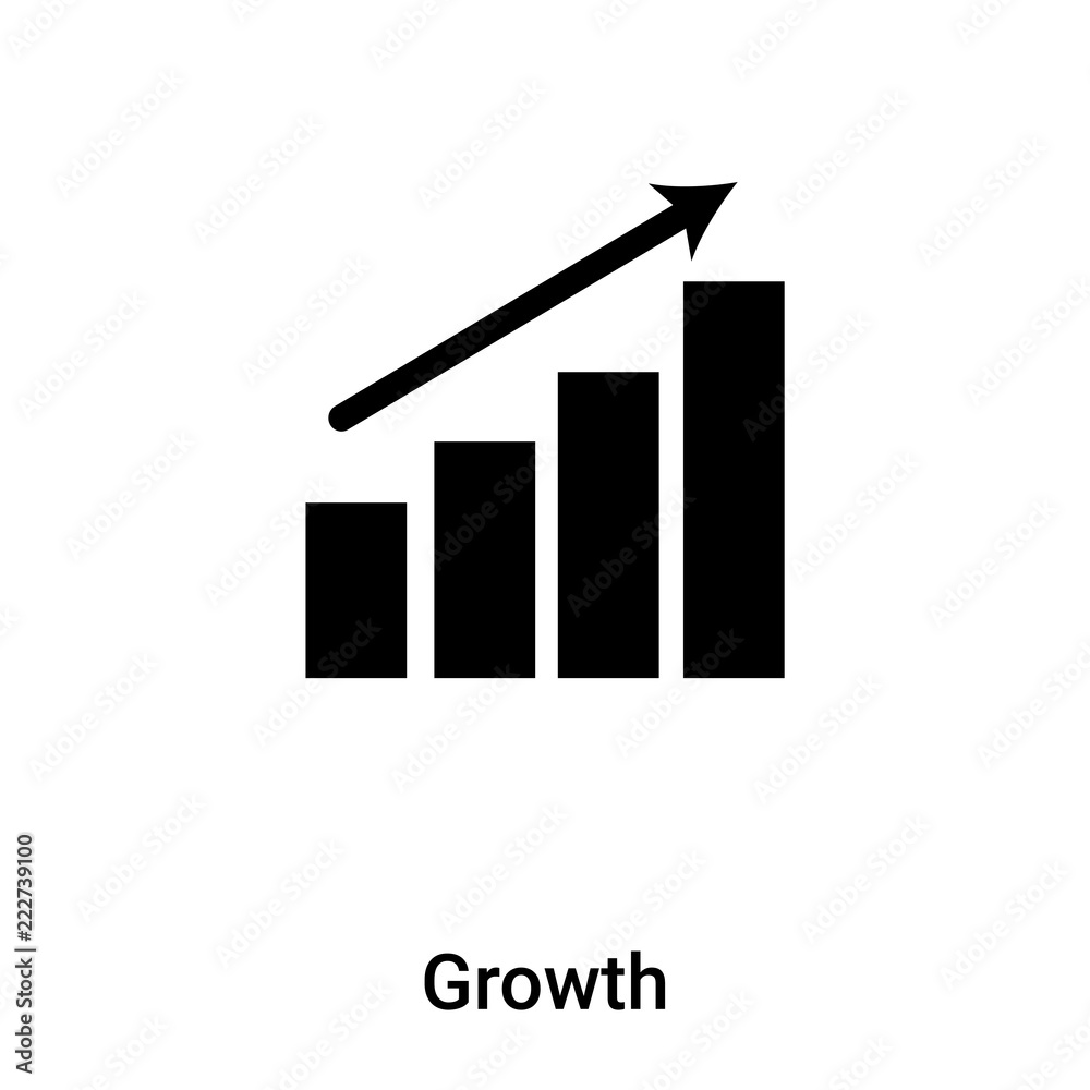 Growth icon vector isolated on white background, logo concept of Growth ...