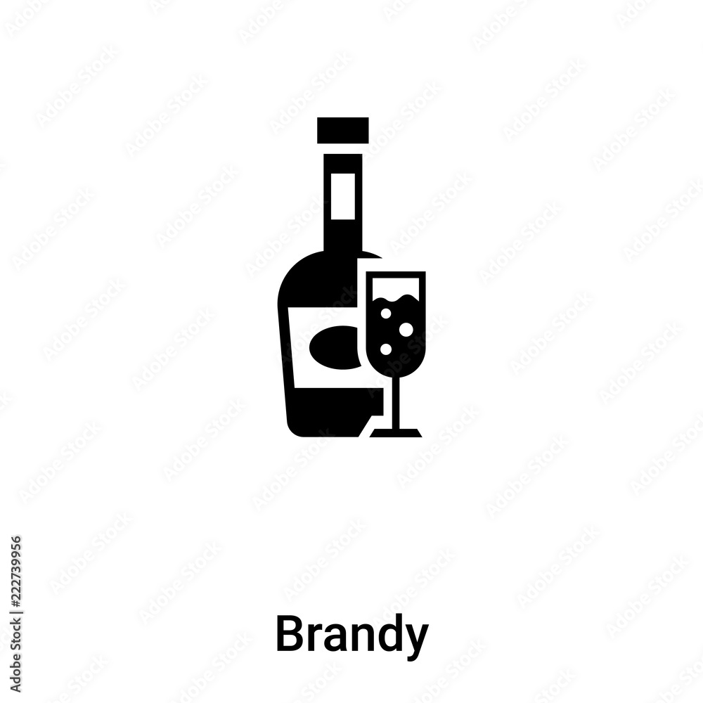 Brandy icon vector isolated on white background, logo concept of Brandy ...