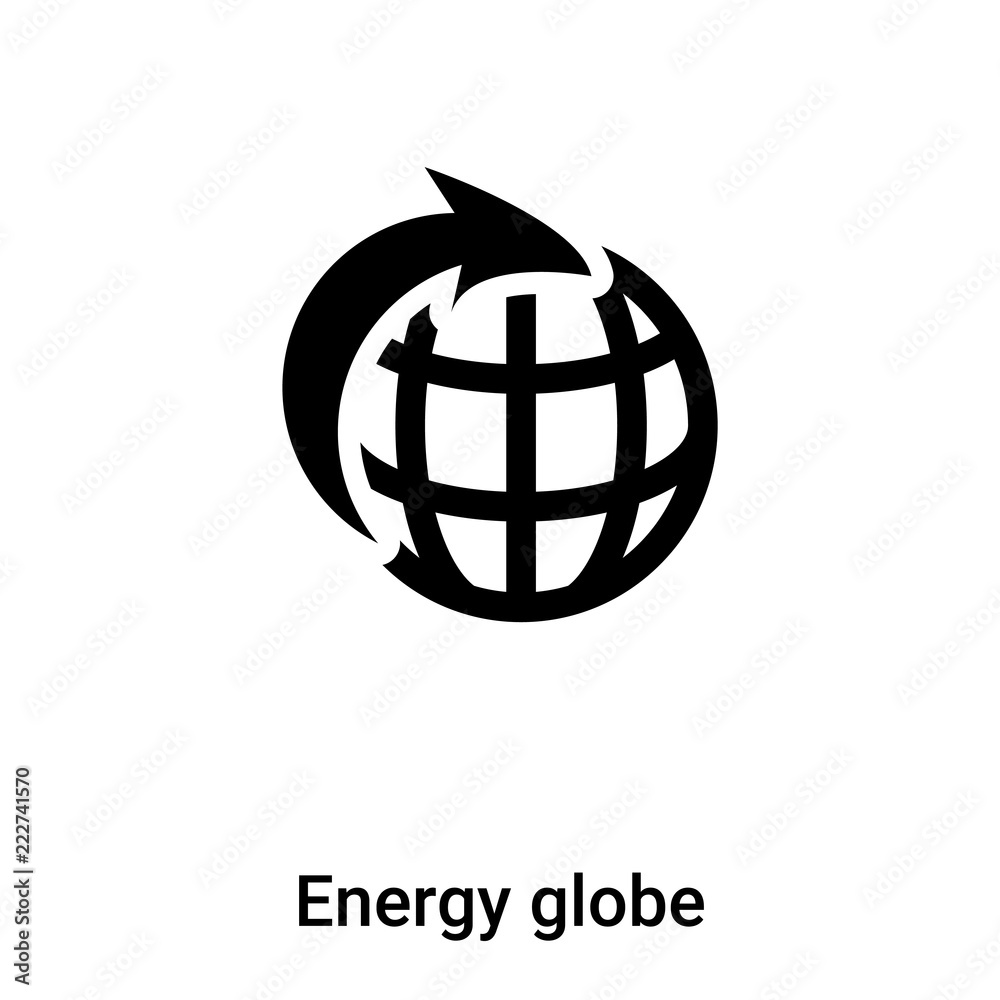 Energy globe icon vector isolated on white background, logo concept of ...