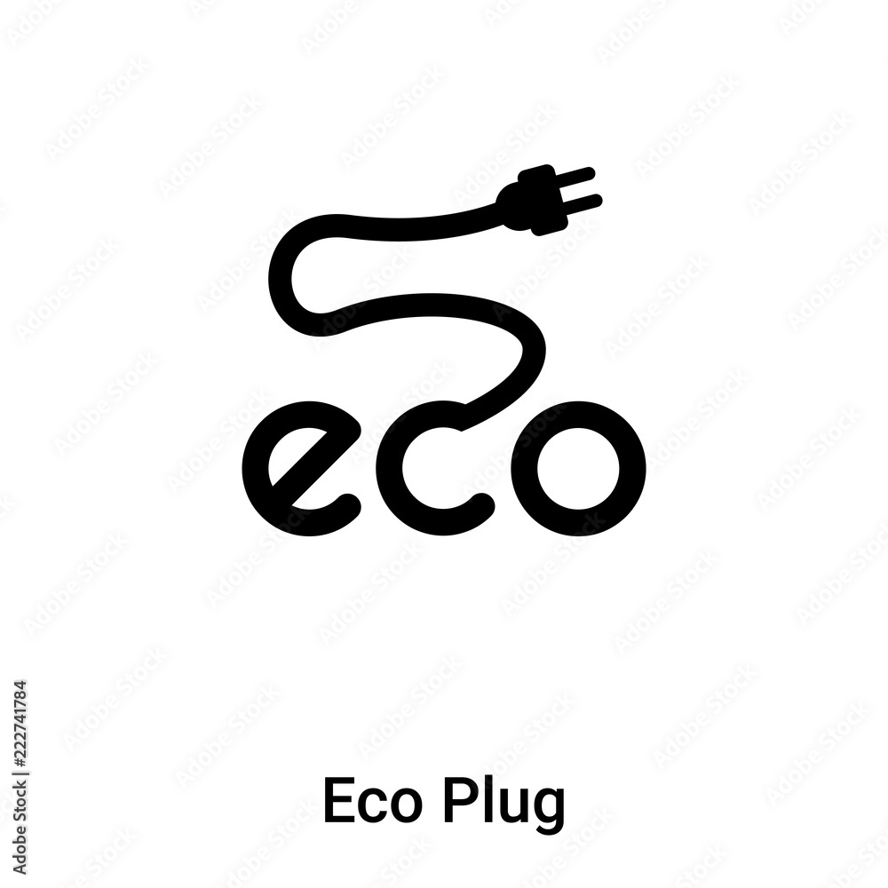 Eco Plug icon vector isolated on white background, logo concept of Eco ...