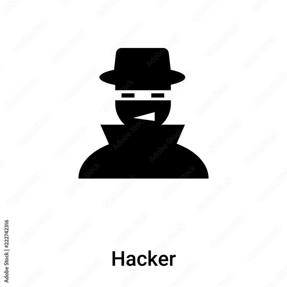 Hacker icon vector isolated on white background, logo concept of Hacker ...