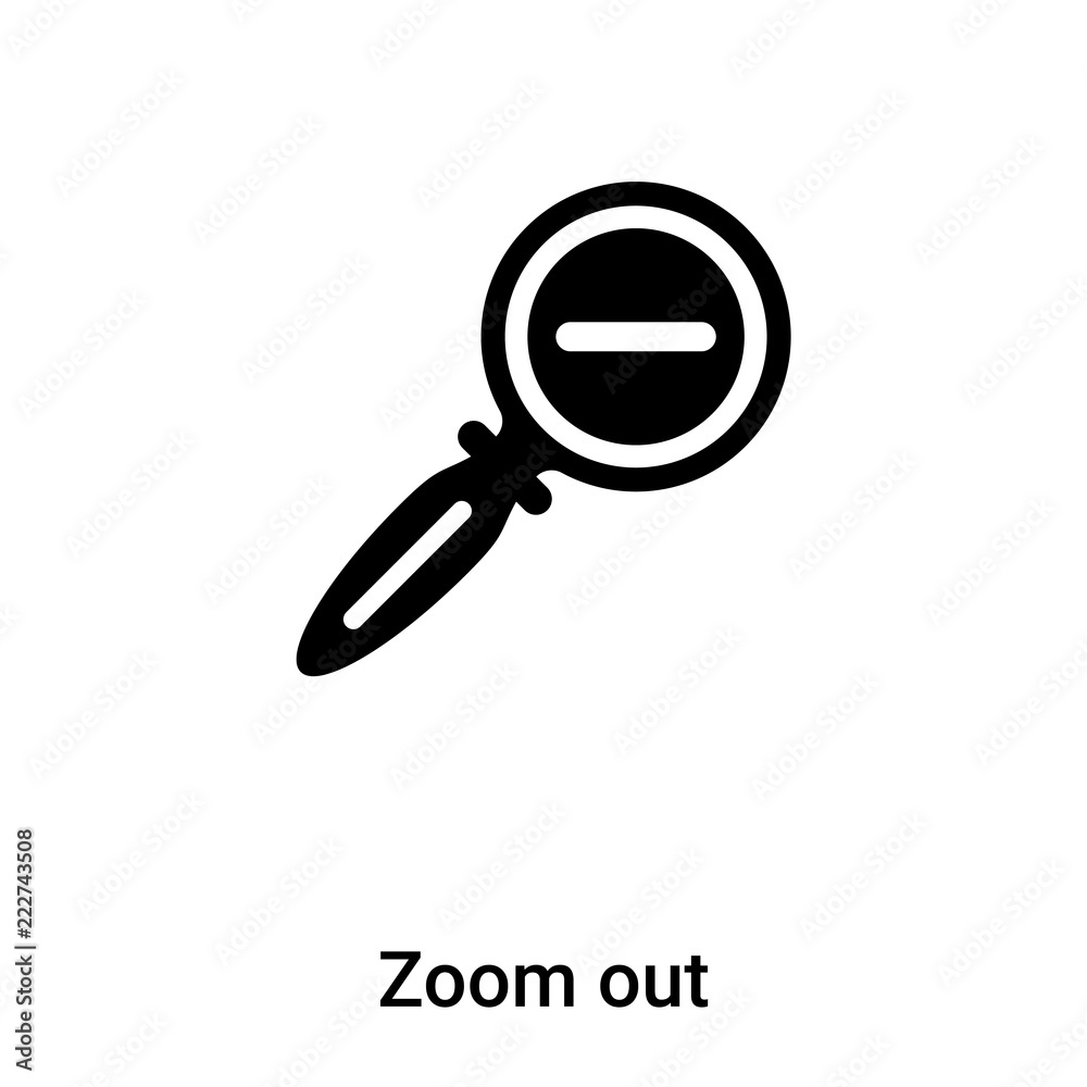 Vetor de Zoom out icon vector isolated on white background, logo ...