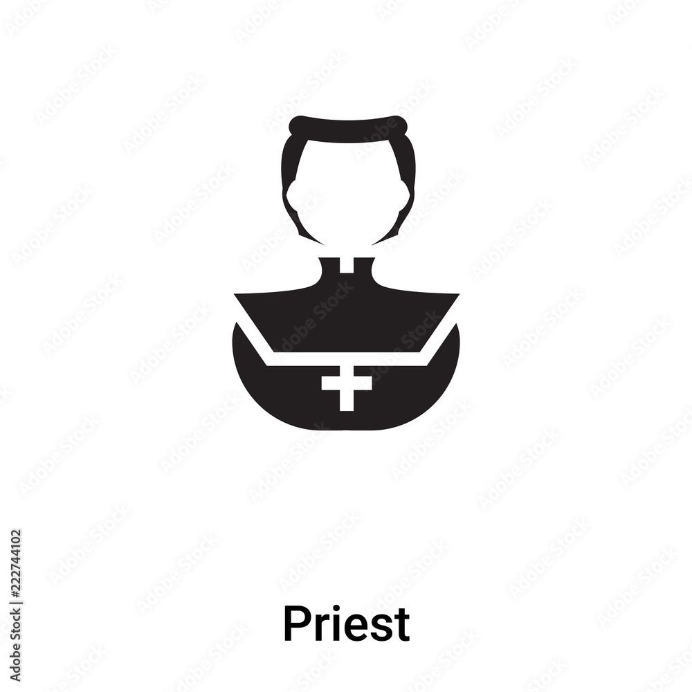 Priest icon vector isolated on white background, logo concept of Priest ...