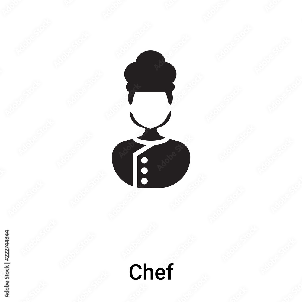 Chef icon vector isolated on white background, logo concept of Chef ...