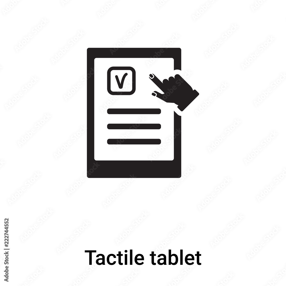 Tactile tablet icon vector isolated on white background, logo concept ...