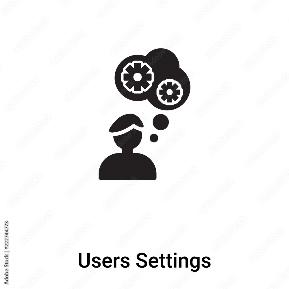 Users Settings icon vector isolated on white background, logo concept ...