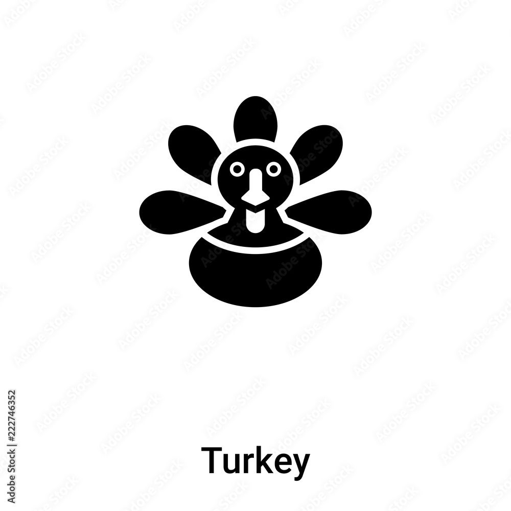 Turkey icon vector isolated on white background, logo concept of Turkey ...