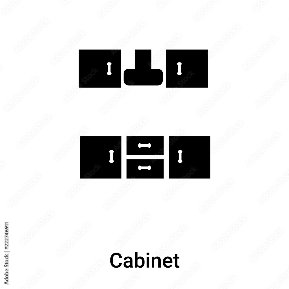 Cabinet icon vector isolated on white background, logo concept of ...