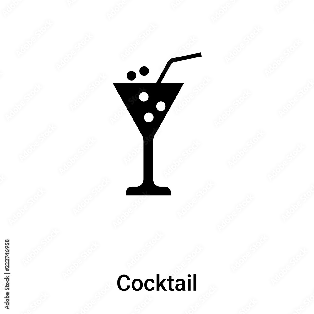 Cocktail icon vector isolated on white background, logo concept of ...