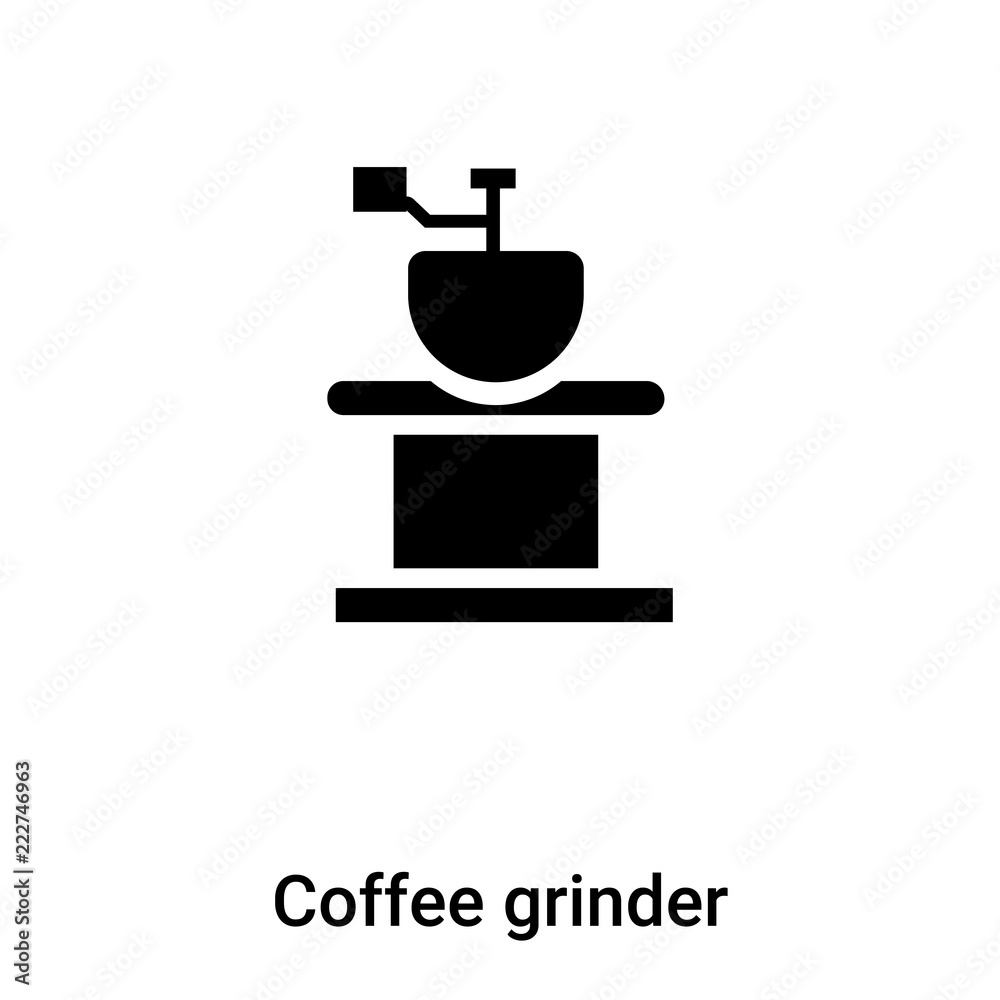 Coffee grinder icon vector isolated on white background, logo concept ...