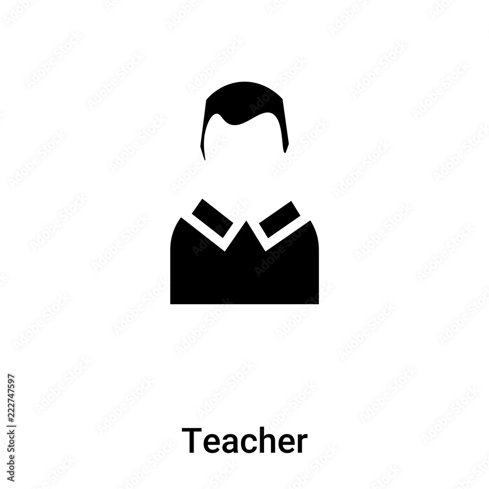 Teacher icon vector isolated on white background, logo concept of ...
