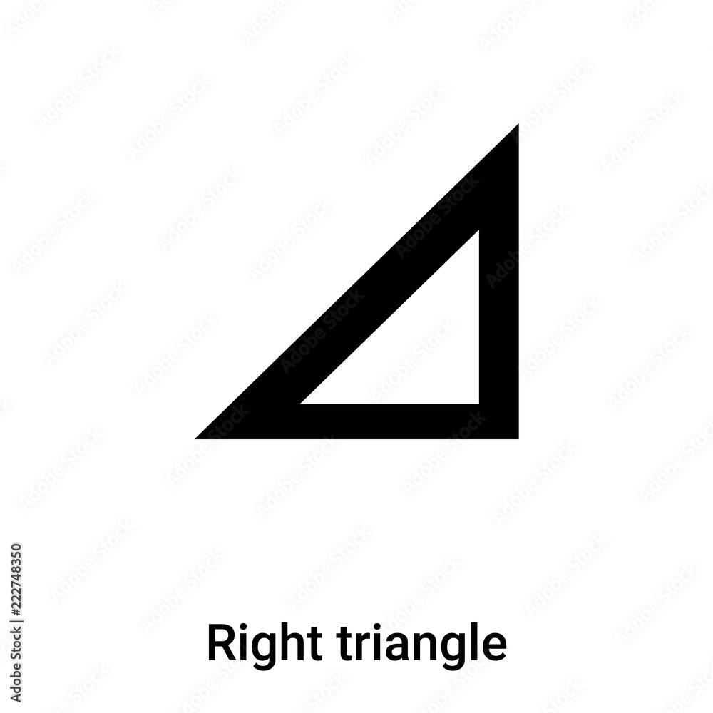 Right triangle icon vector isolated on white background, logo concept ...