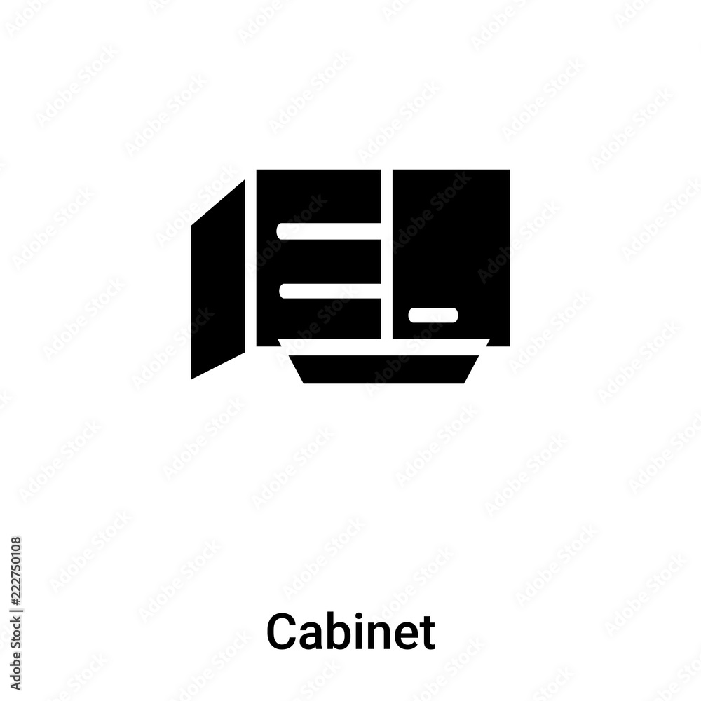 Cabinet icon vector isolated on white background, logo concept of ...