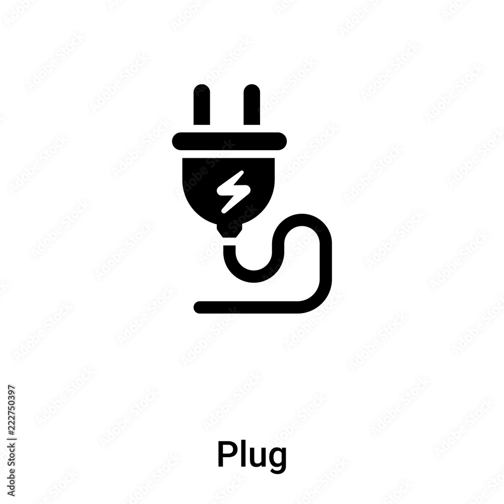 Plug icon vector isolated on white background, logo concept of Plug ...