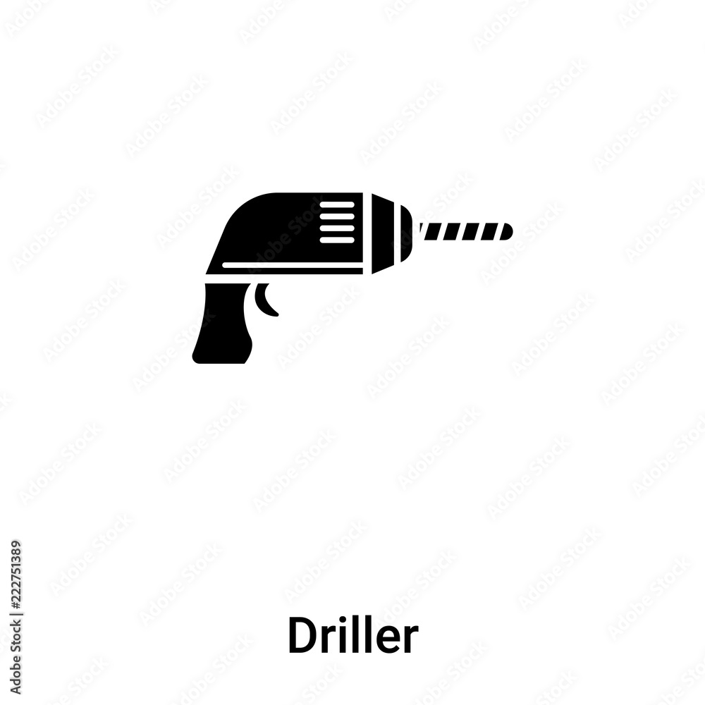 Driller icon vector isolated on white background, logo concept of ...