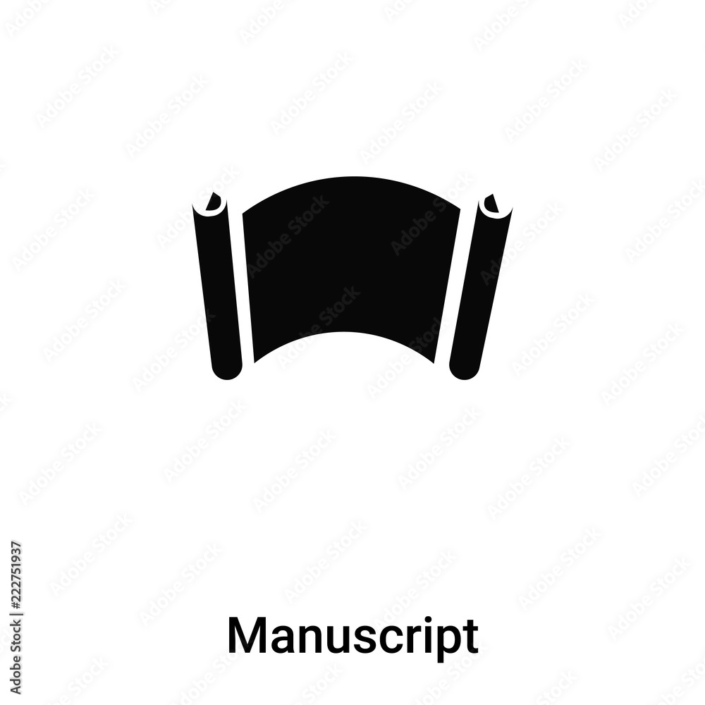 Manuscript icon vector isolated on white background, logo concept of ...