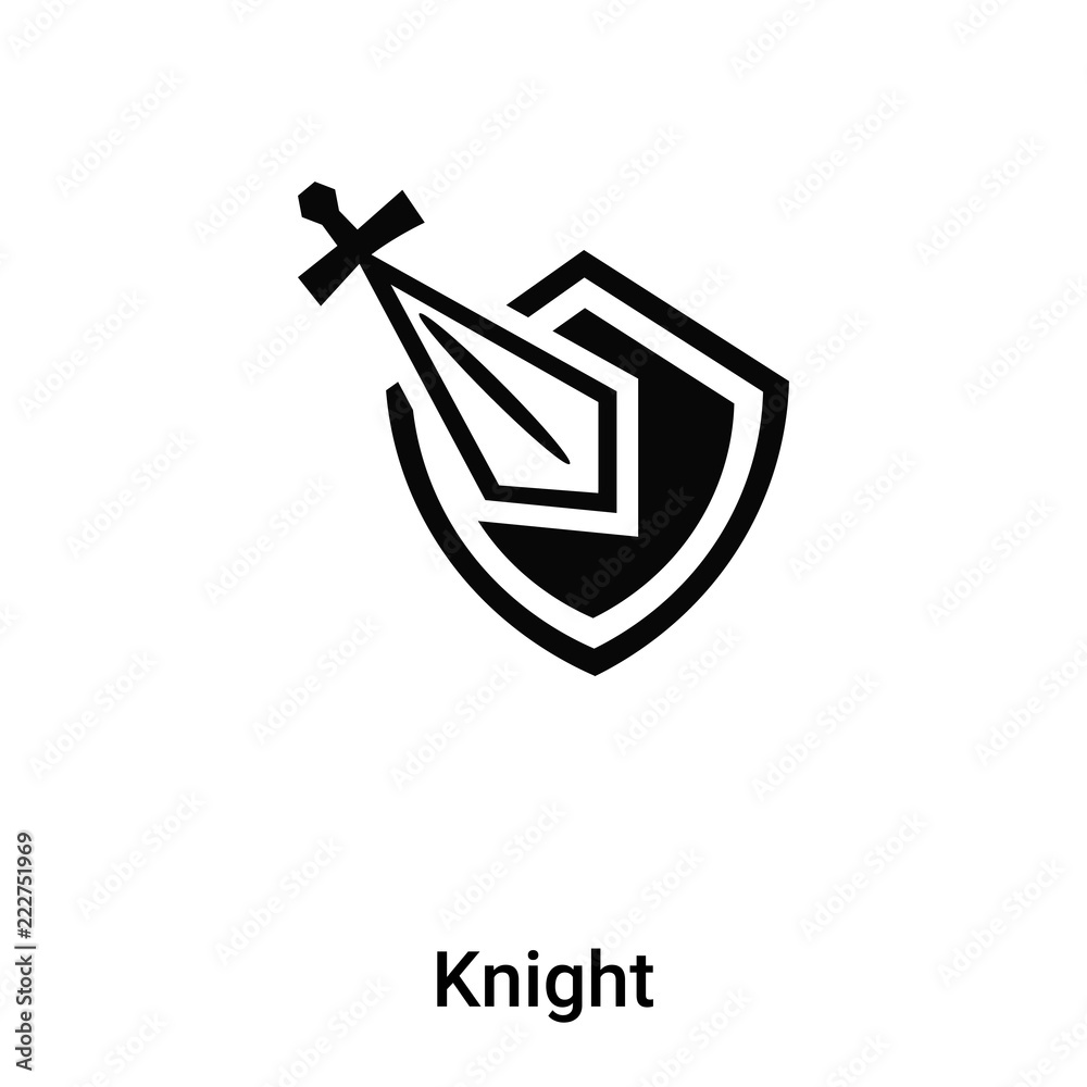 Knight icon vector isolated on white background, logo concept of Knight ...