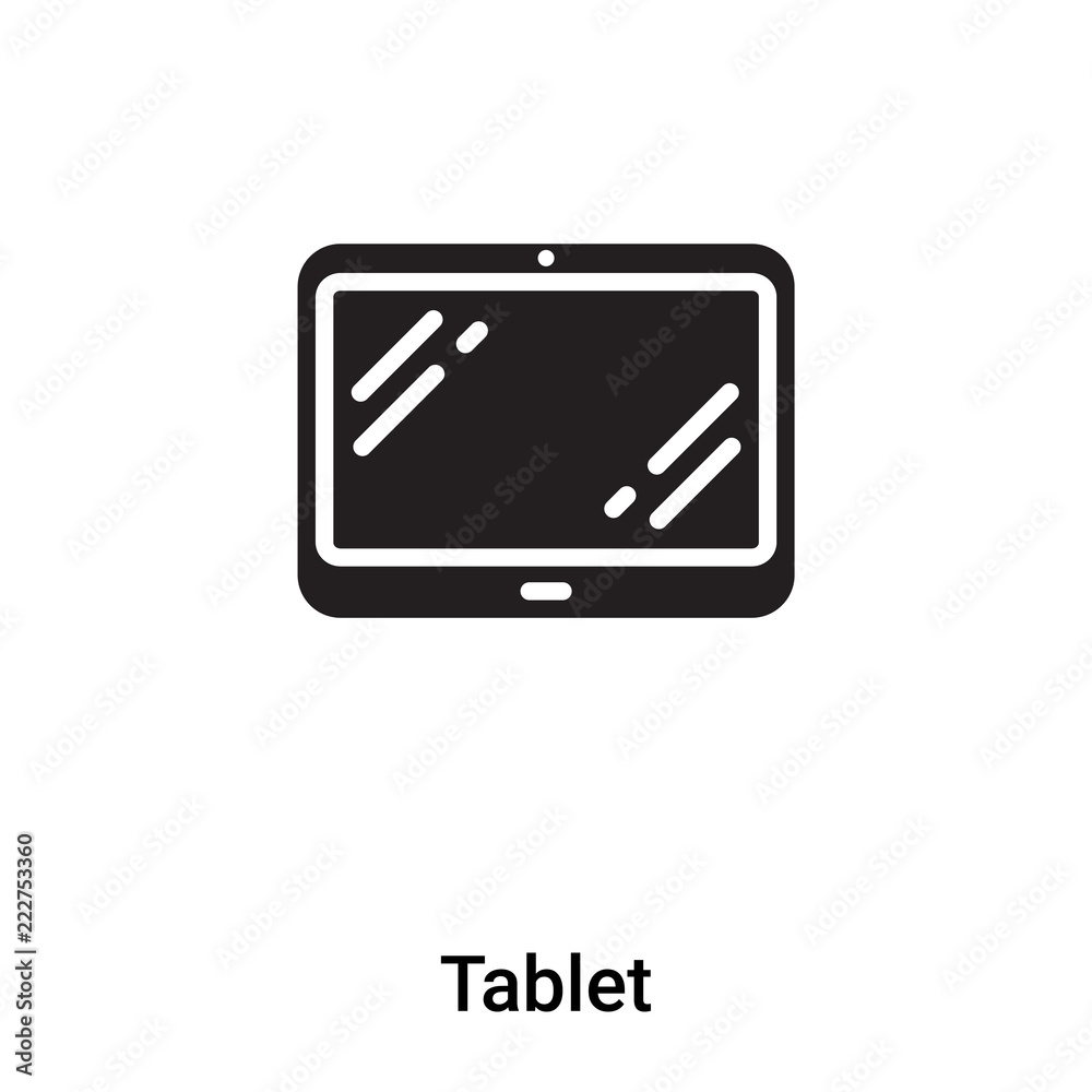 Tablet icon vector isolated on white background, logo concept of Tablet ...