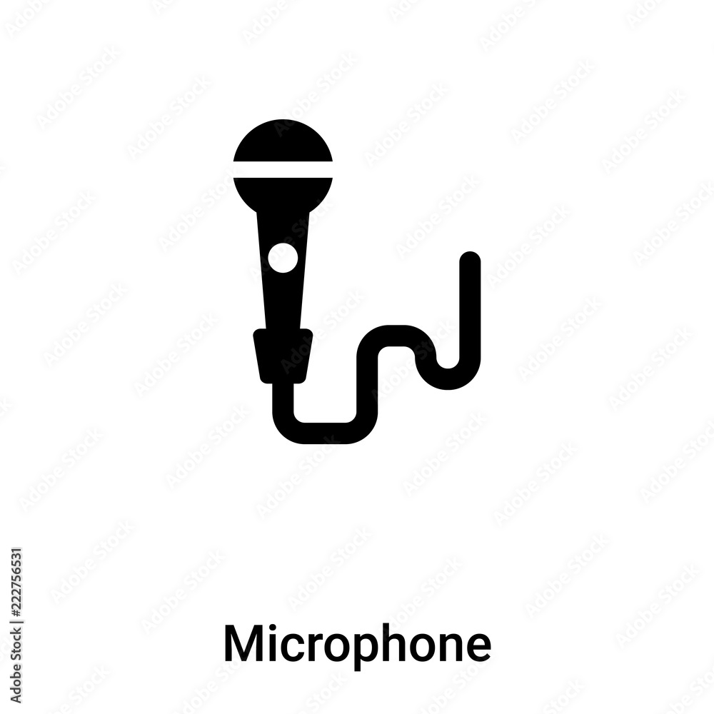 Microphone icon vector isolated on white background, logo concept of ...