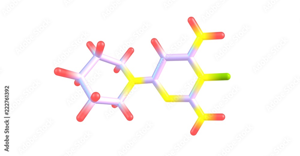 Minoxidil molecular structure isolated on white Stock Illustration ...