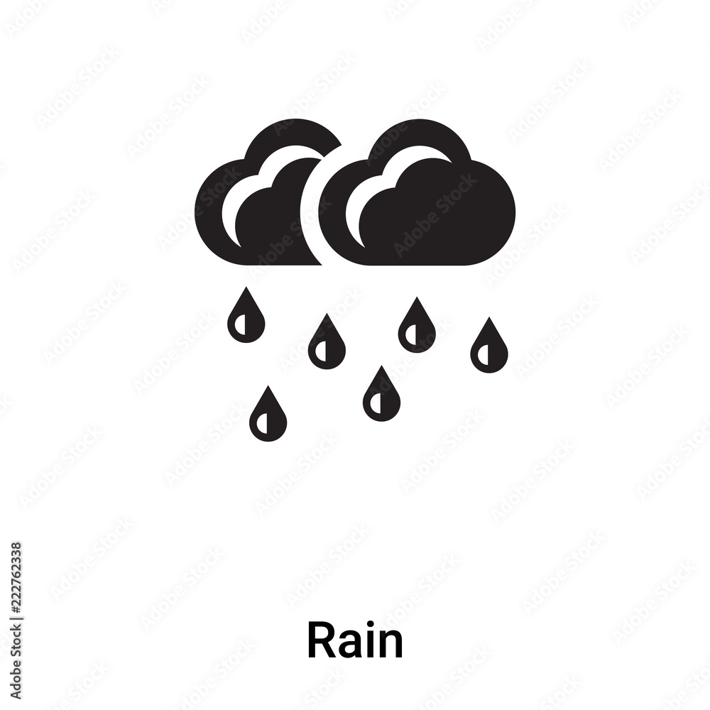 Rain icon vector isolated on white background, logo concept of Rain ...