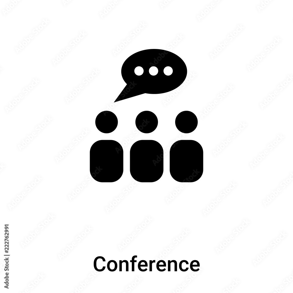 Conference icon vector isolated on white background, logo concept of ...