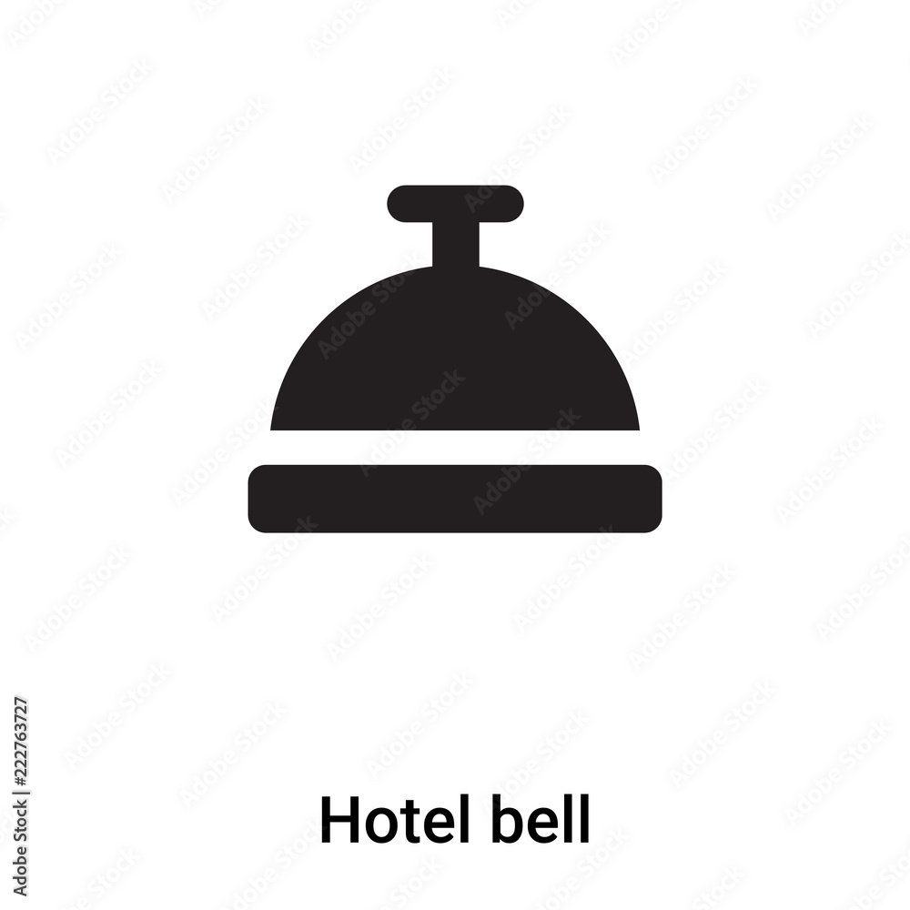 Hotel bell icon vector isolated on white background, logo concept of ...