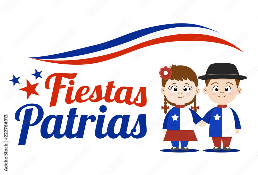 Cute cartoon Chile people in flag costume Stock Vector | Adobe Stock