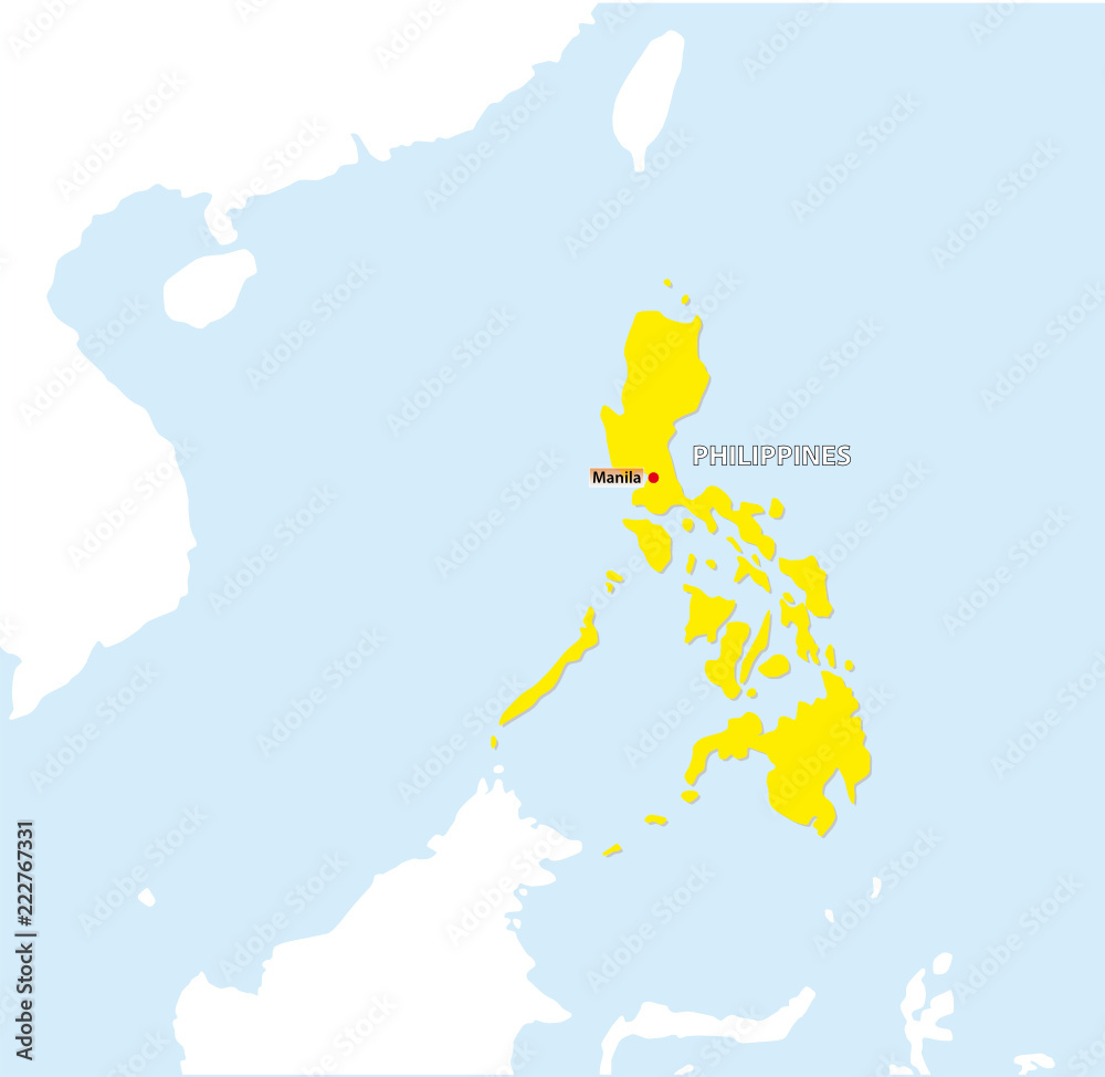 the philippines vector map with capital manila Stock Vector | Adobe Stock