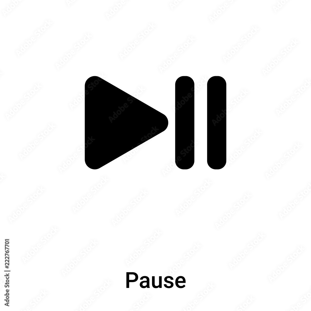 Pause icon vector isolated on white background, logo concept of Pause ...