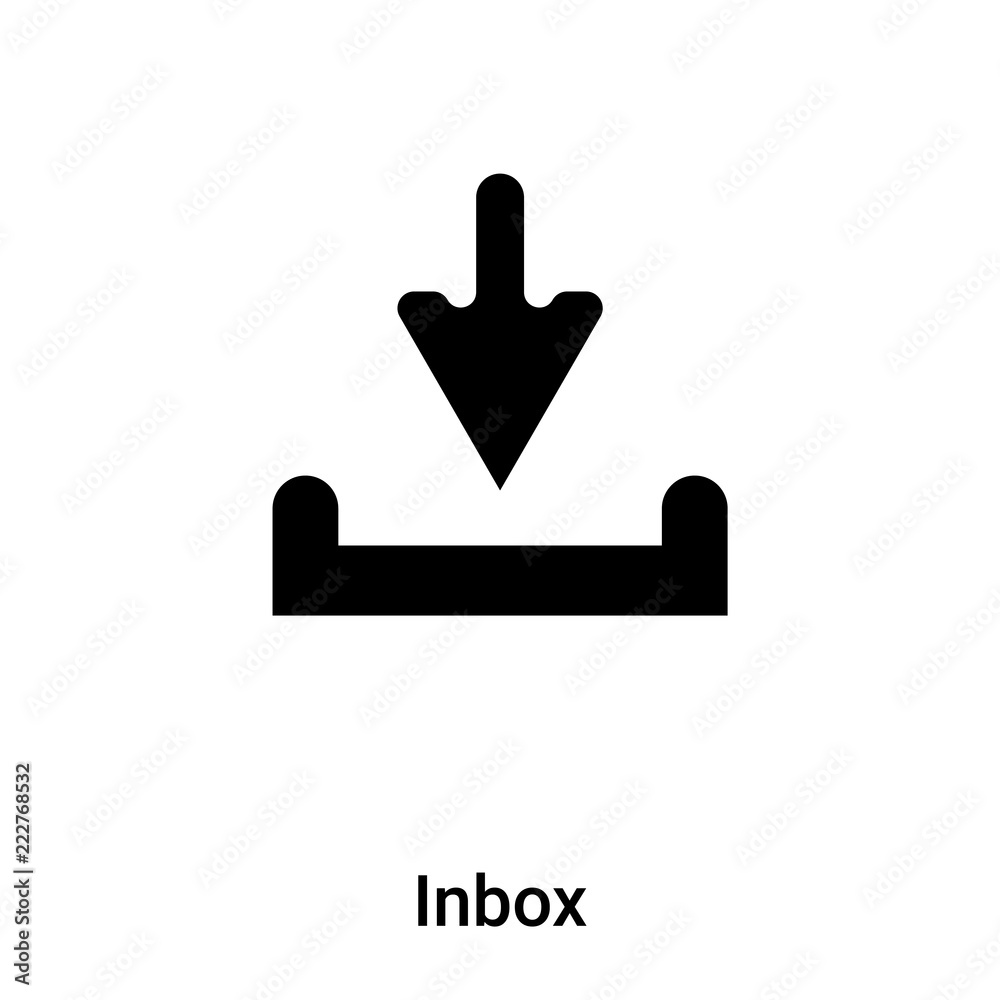 Inbox icon vector isolated on white background, logo concept of Inbox ...