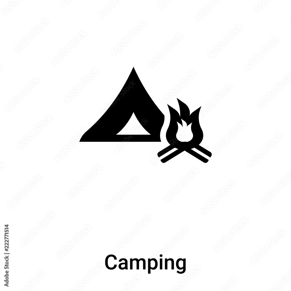 Camping icon vector isolated on white background, logo concept of ...