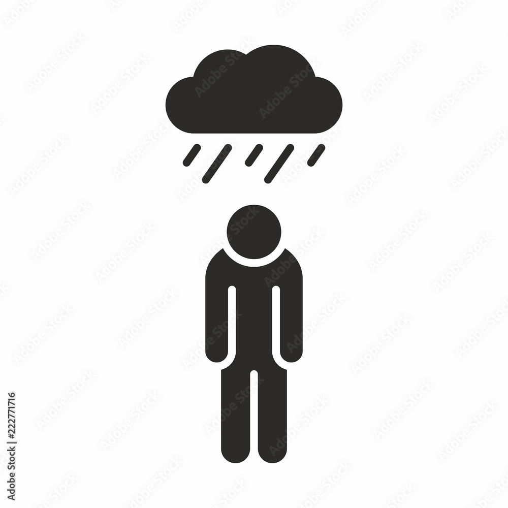 Vetor de Depression, sadness vector icon do Stock | Adobe Stock
