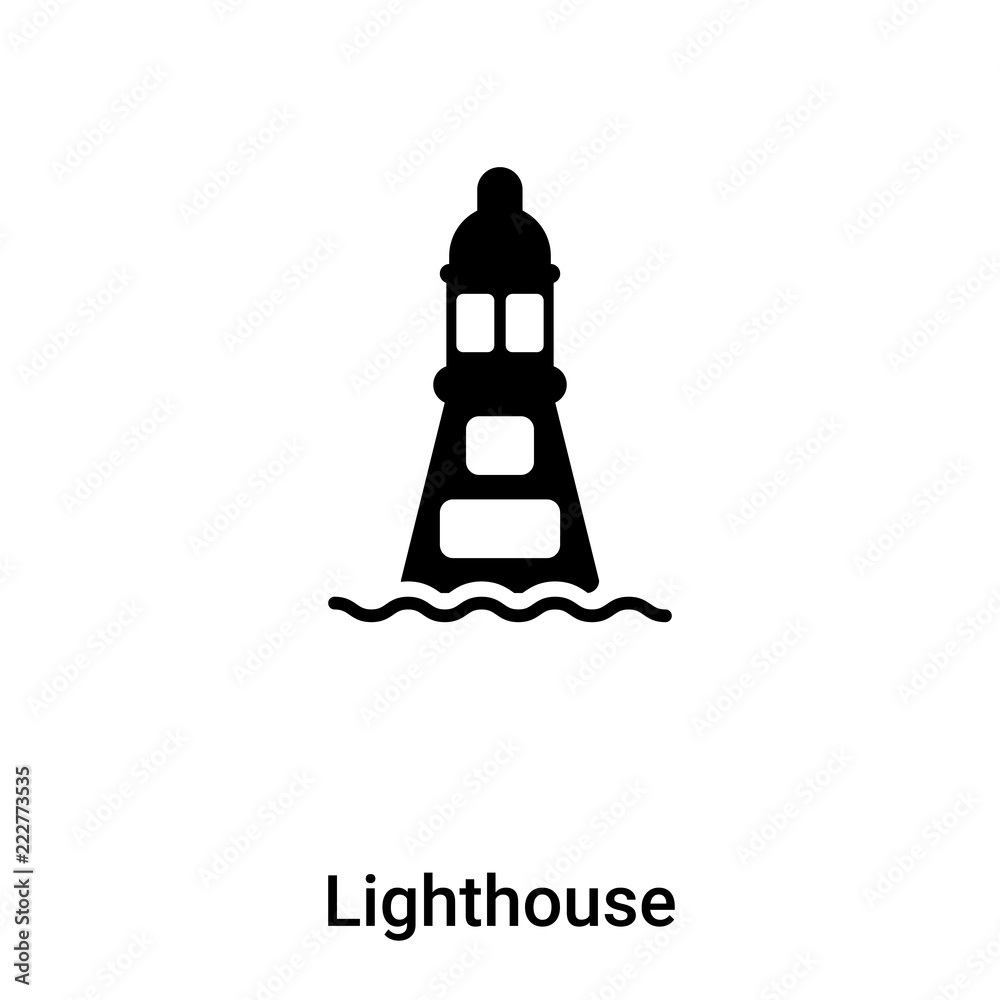 Lighthouse icon vector isolated on white background, logo concept of ...
