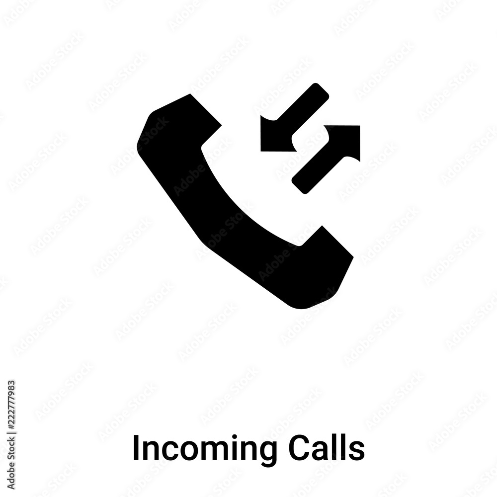 Incoming Calls icon vector isolated on white background, logo concept ...