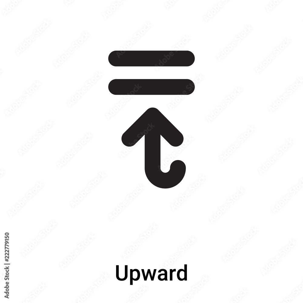 Upward icon vector isolated on white background, logo concept of Upward ...
