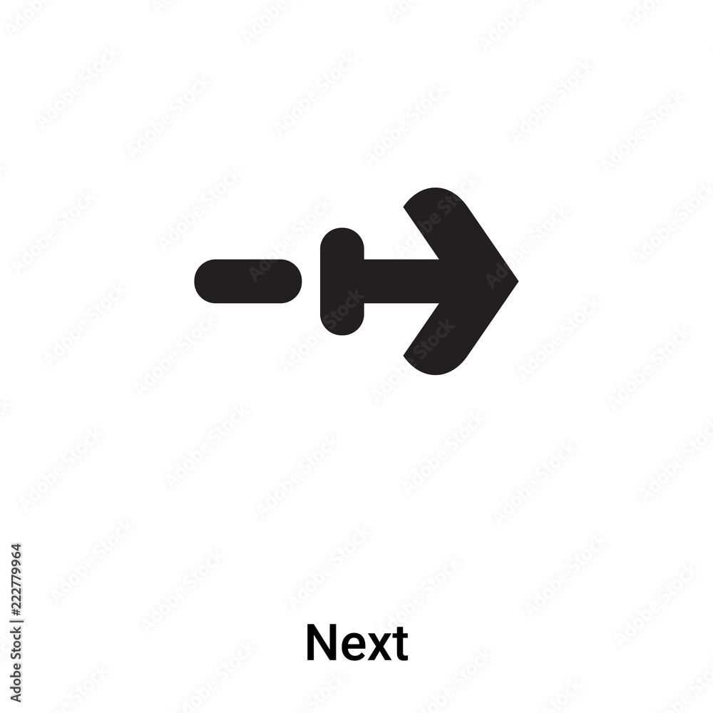 Next icon vector isolated on white background, logo concept of Next ...