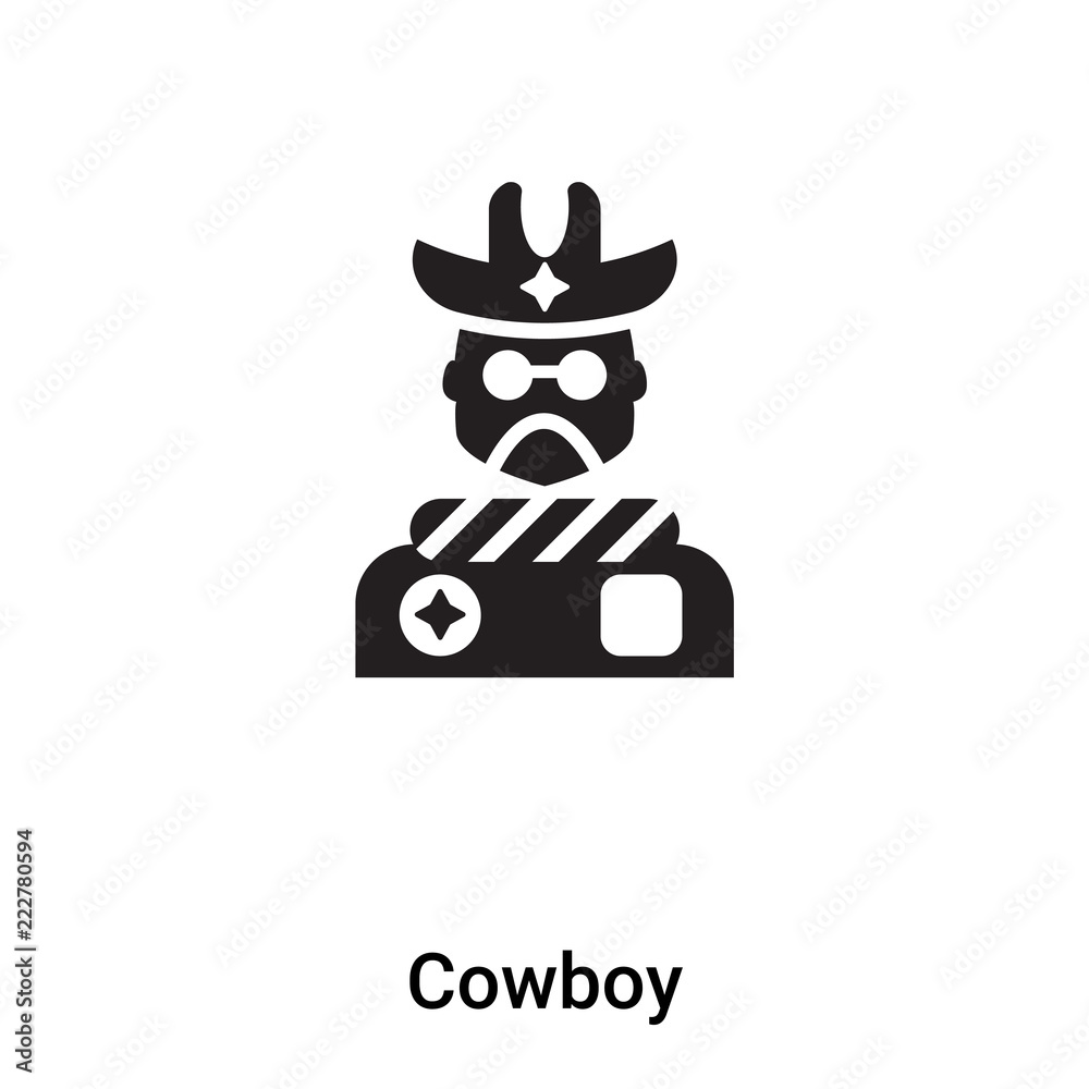 Cowboy icon vector isolated on white background, logo concept of Cowboy ...