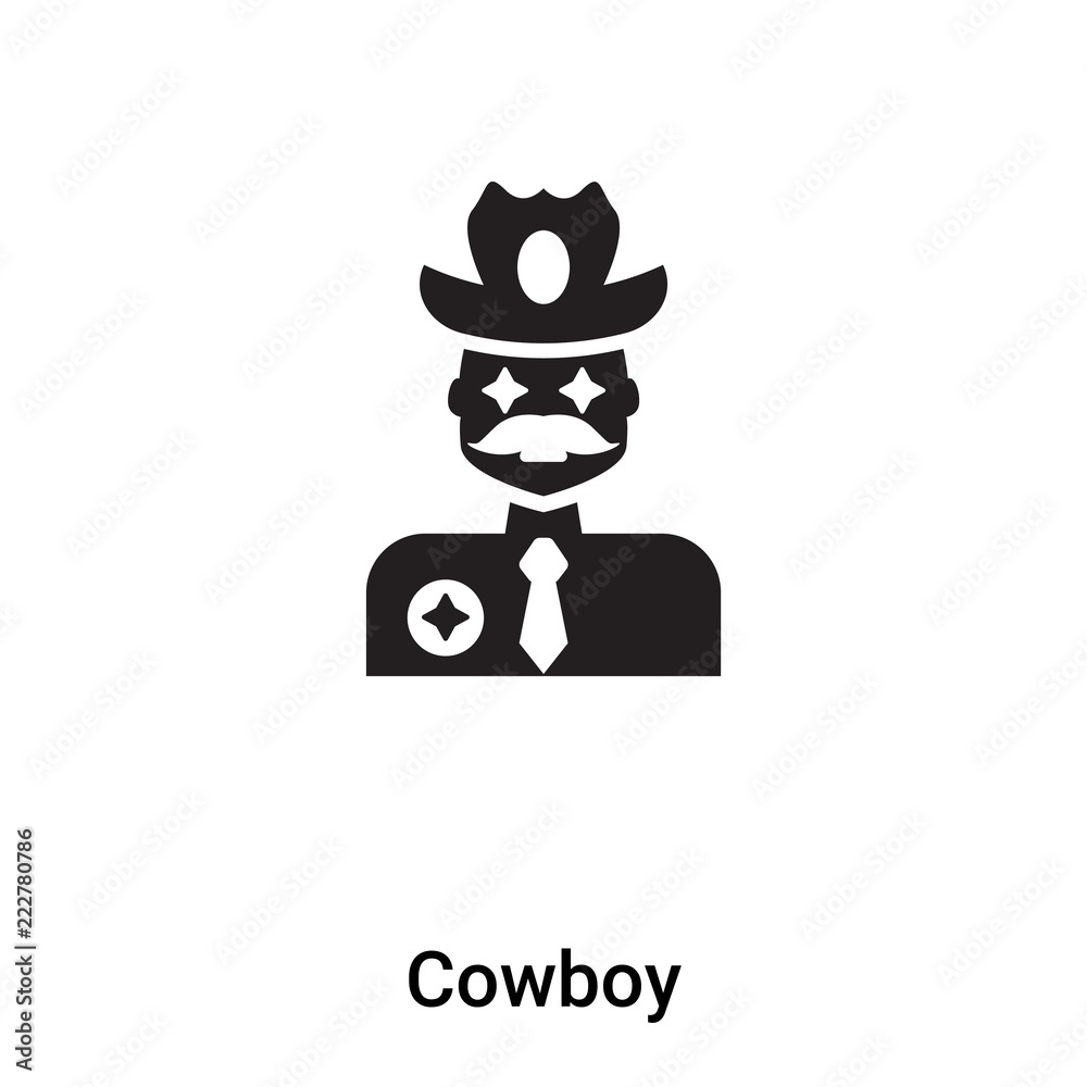 Cowboy icon vector isolated on white background, logo concept of Cowboy ...
