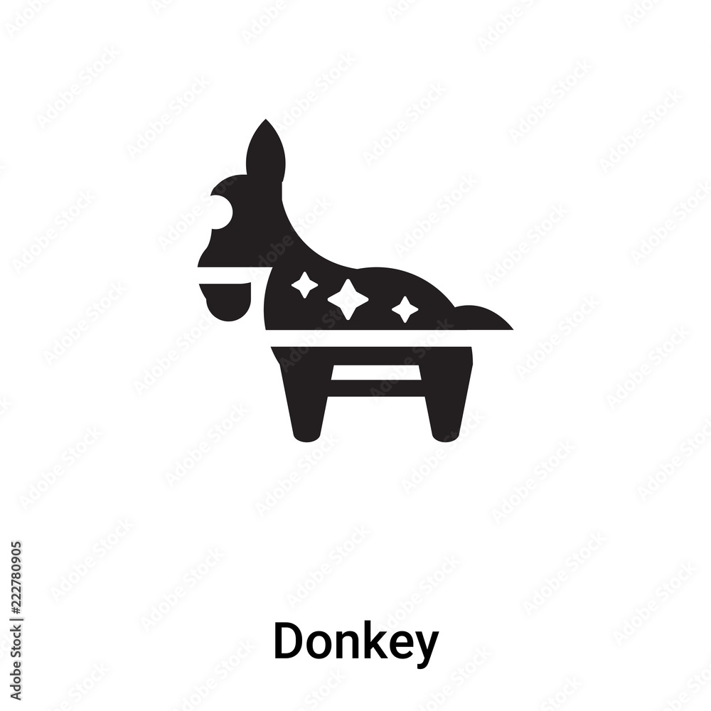 Donkey icon vector isolated on white background, logo concept of Donkey ...