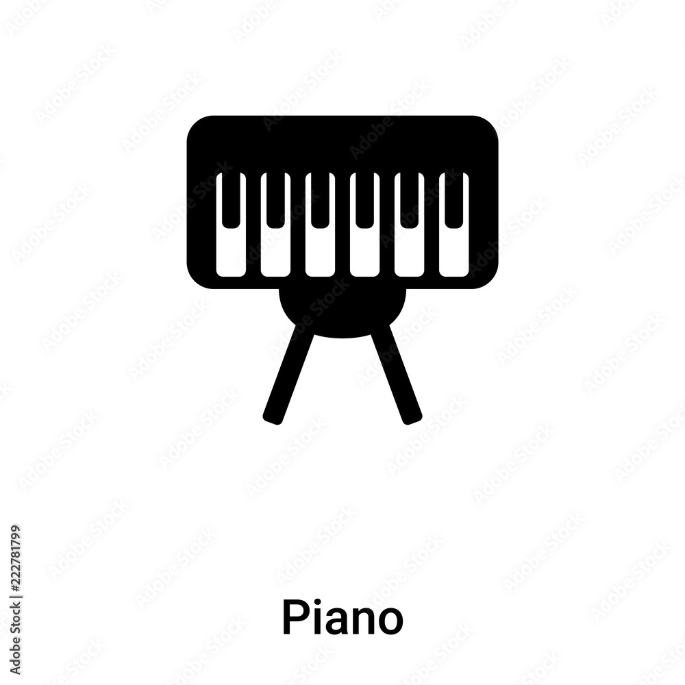 Piano icon vector isolated on white background, logo concept of Piano ...