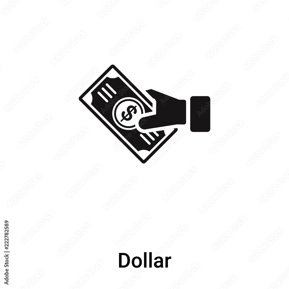 Dollar icon vector isolated on white background, logo concept of Dollar ...