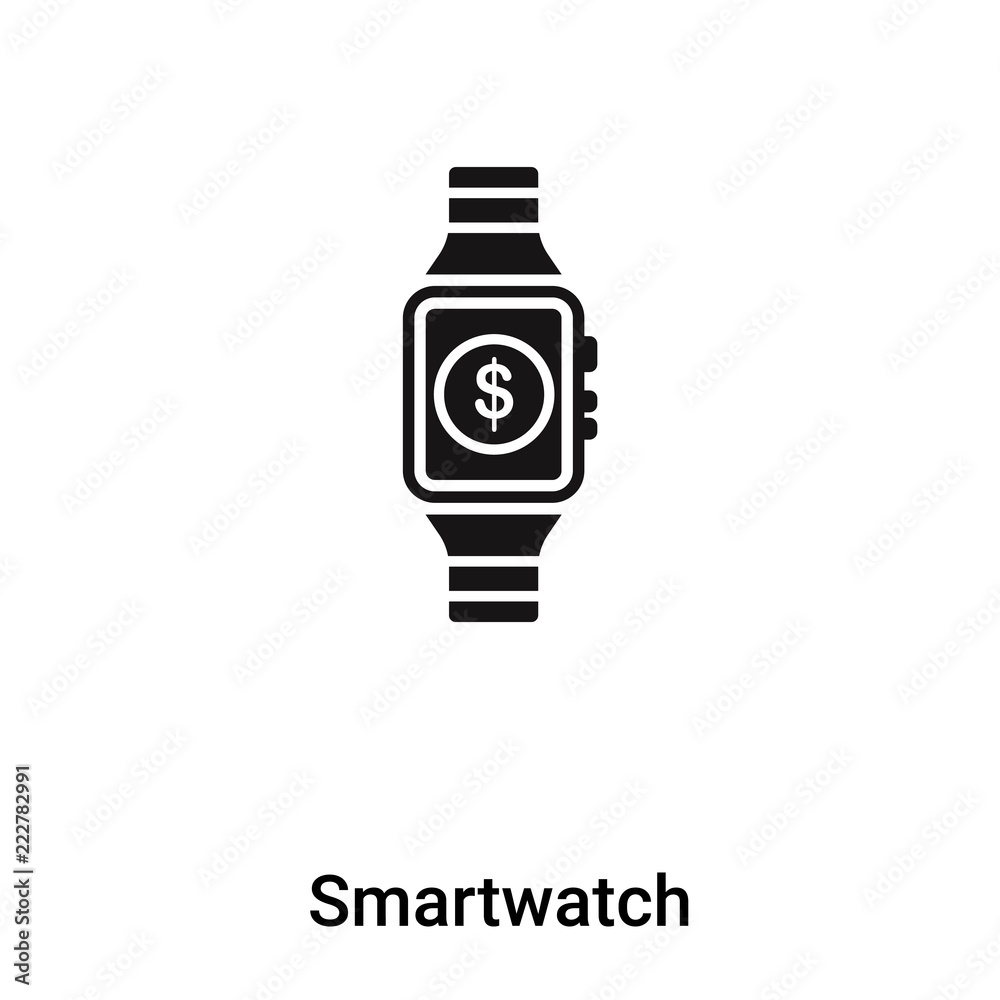 Smartwatch icon vector isolated on white background, logo concept of ...
