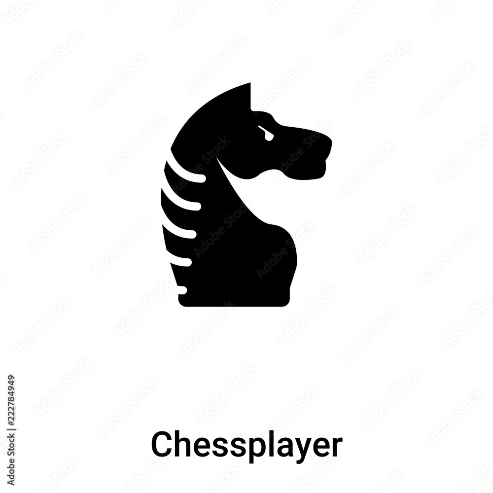 Chessplayer icon vector isolated on white background, logo concept of ...