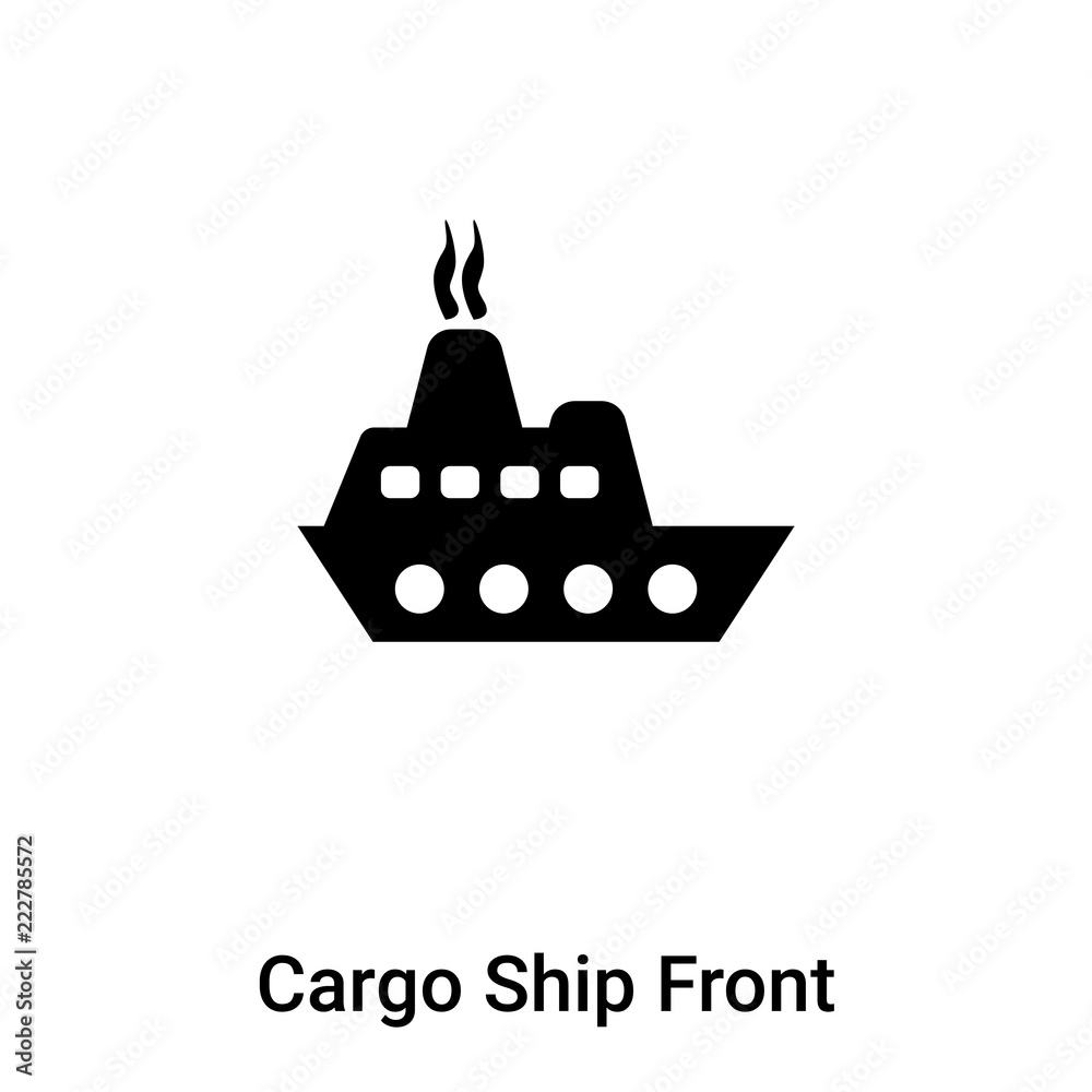 Cargo Ship Front View icon vector isolated on white background, logo ...