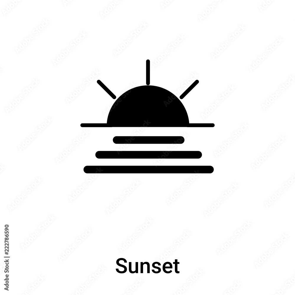 Sunset icon vector isolated on white background, logo concept of Sunset ...