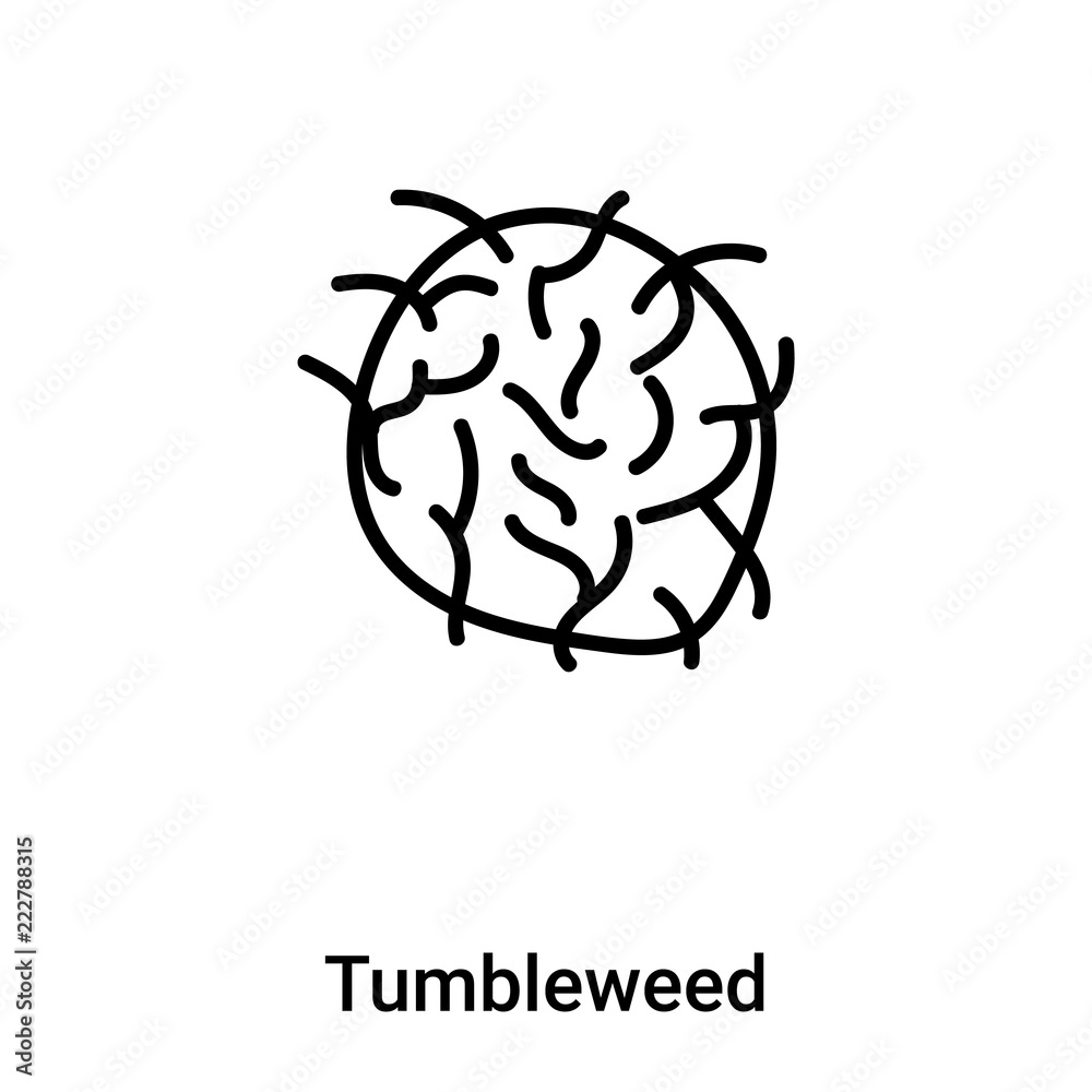 Tumbleweed icon vector isolated on white background, logo concept of Tumbleweed sign on ...