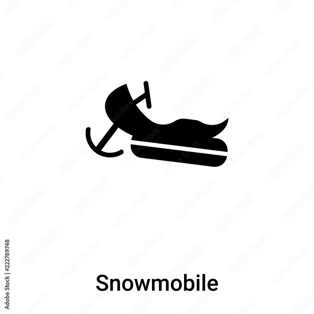 Snowmobile icon vector isolated on white background, logo concept of ...